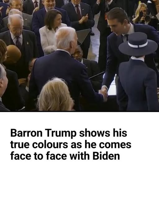Barron Trump shows his true colours as he comes face to face with Joe ...